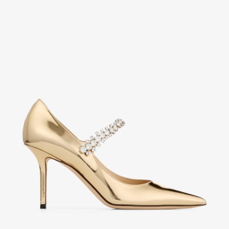 Bing Pump 85 | Gold Liquid Metal Leather Pumps | JIMMY CHOO