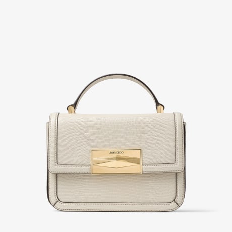 Diamond Tophandle|Gold Lizard Print Top Handle Bag| JIMMY CHOO AU