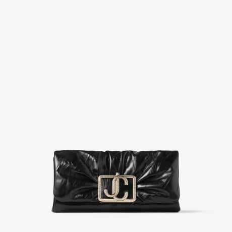 Cartera Edie With Chain | Minibolso en piel metalizada de color negro ...