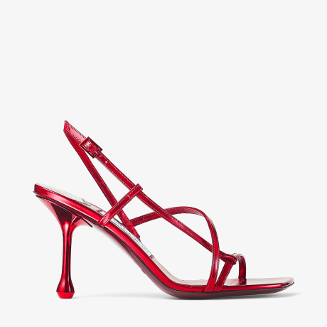 Etana 80 | Ruby Red Satin Sandals | JIMMY CHOO NZ