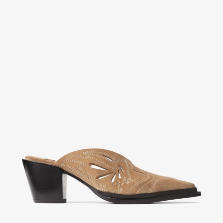 Cece Mule II 60|Rattan Mix Suede Shoe| JIMMY CHOO US