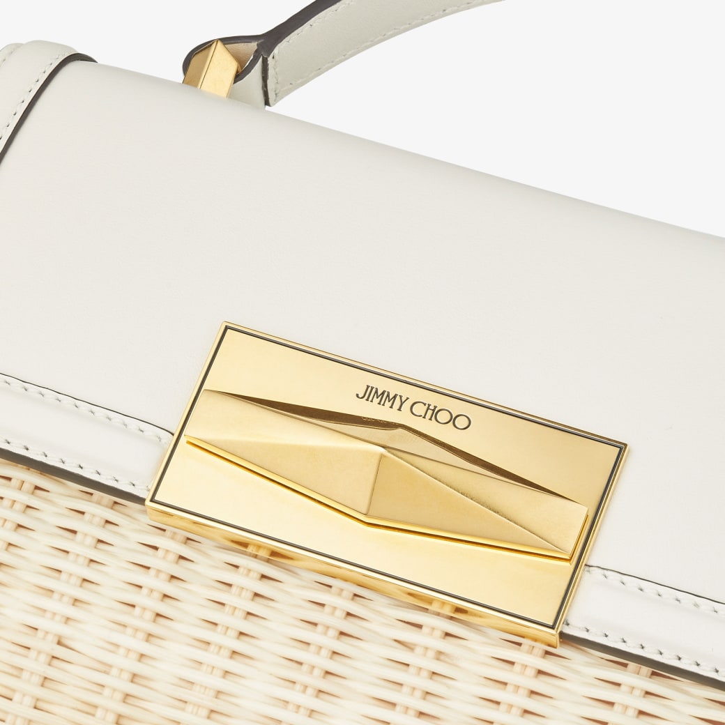 Diamond Top Handle | Natural/Latte Wicker and Leather Top Handle Bag ...