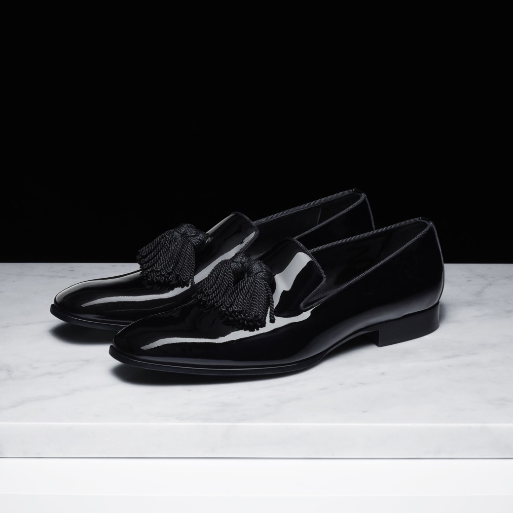 Black Soft Shiny Calf Leather Loafers | FOXLEY/M | Pre-Fall '20 | JIMMY ...