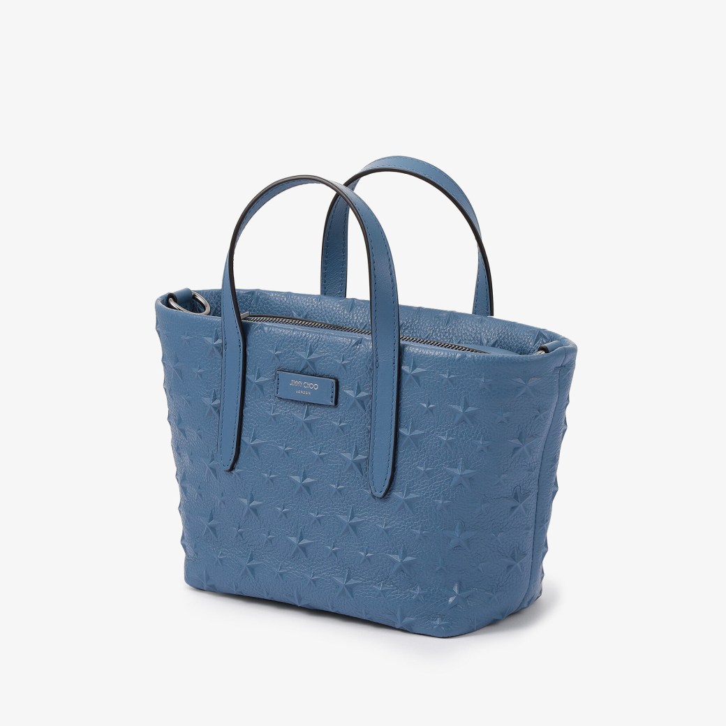 Pimlico/S Mini | Deep Denim エンボス レザー・ミニトートバッグ | 新作コレクション | ジミー チュウ JP