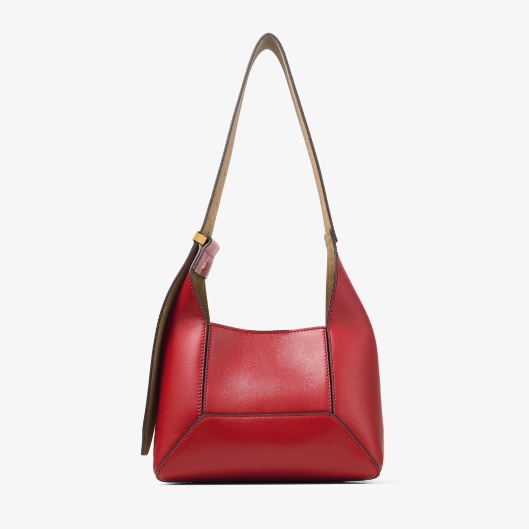 Diamond Hobo/S | Ruby Red Leather Shoulder Bag | JIMMY CHOO