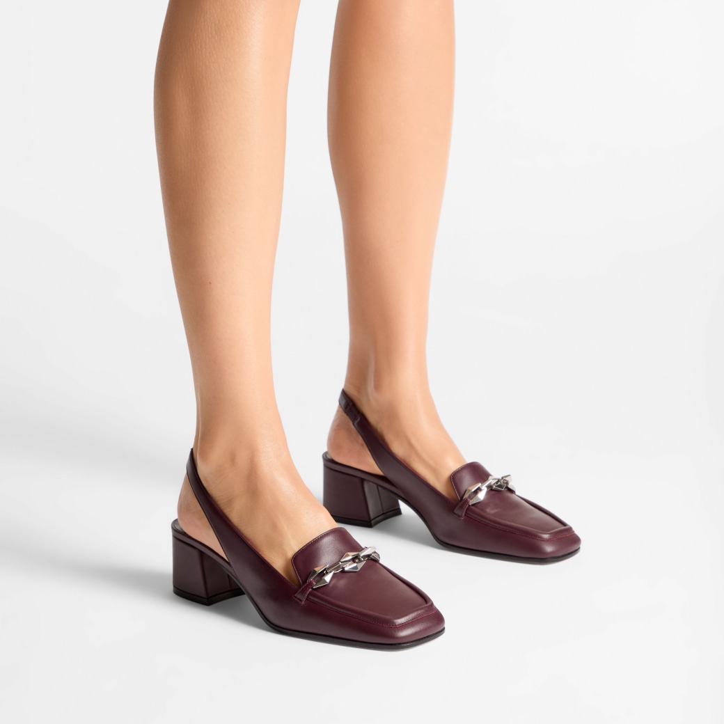 Diamond Tilda Sling Back 45 | Garnet Leather Pumps | JIMMY CHOO