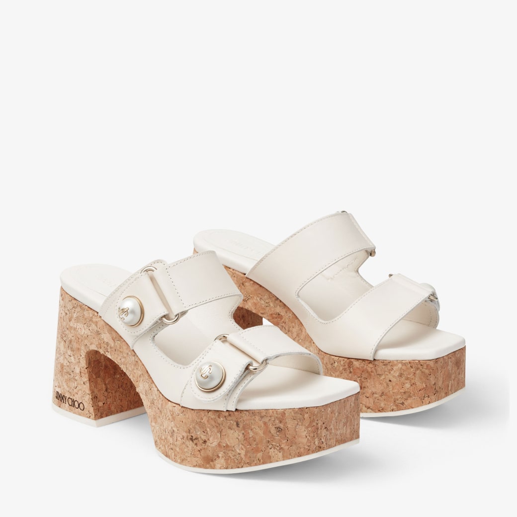 Fayence Wedge 95|Chaussures à talon compensé et plateforme en cuir café ...
