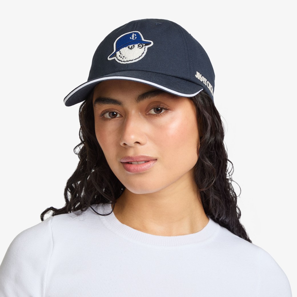 Jimmy Choo / Malbon Cap | Navy Embroidered Cotton Cap | Jimmy Choo ...