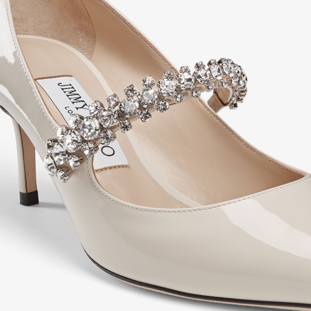 Bing Pump 65 | Linen Patent Leather Pumps with Crystals | JIMMY CHOO