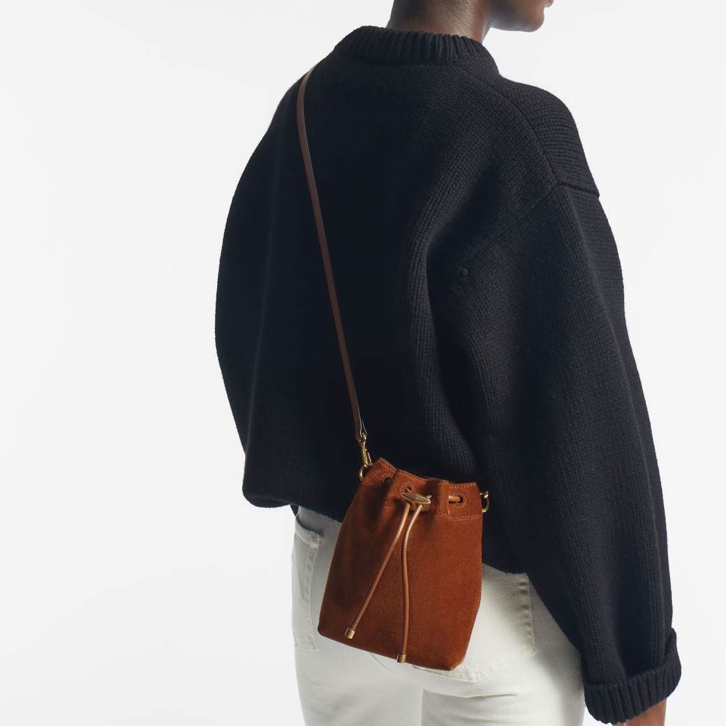 Cinch Mini | Tan Suede Mini Bag | JIMMY CHOO