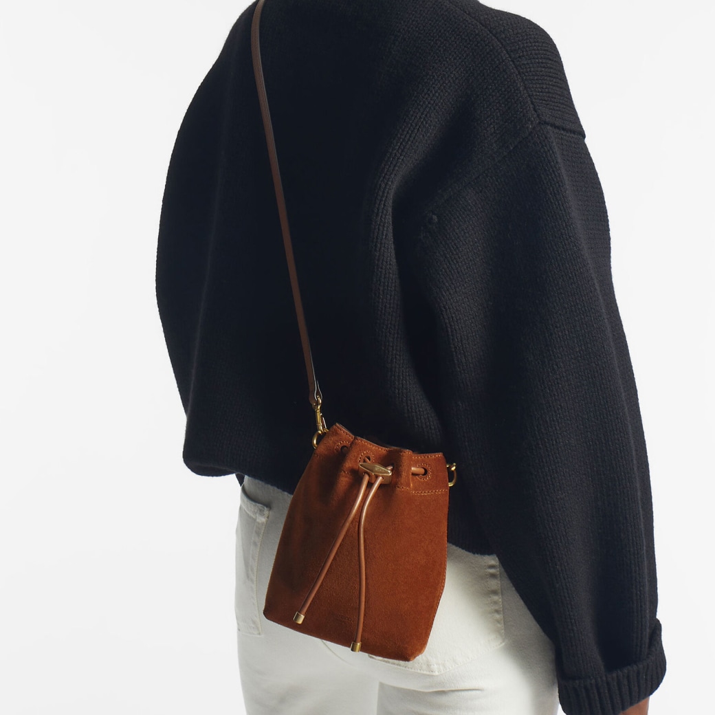 Cinch Mini | Tan Suede Mini Bag | JIMMY CHOO