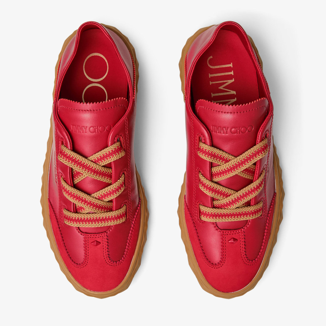 Diamond Light Flex/F | Ruby Red Leather Trainers | JIMMY CHOO US