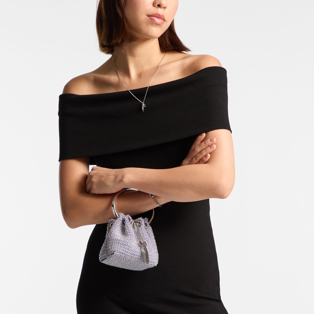 Micro Bon Bon|Tanzanite Emboidered Satin Mini Bag| JIMMY CHOO CA