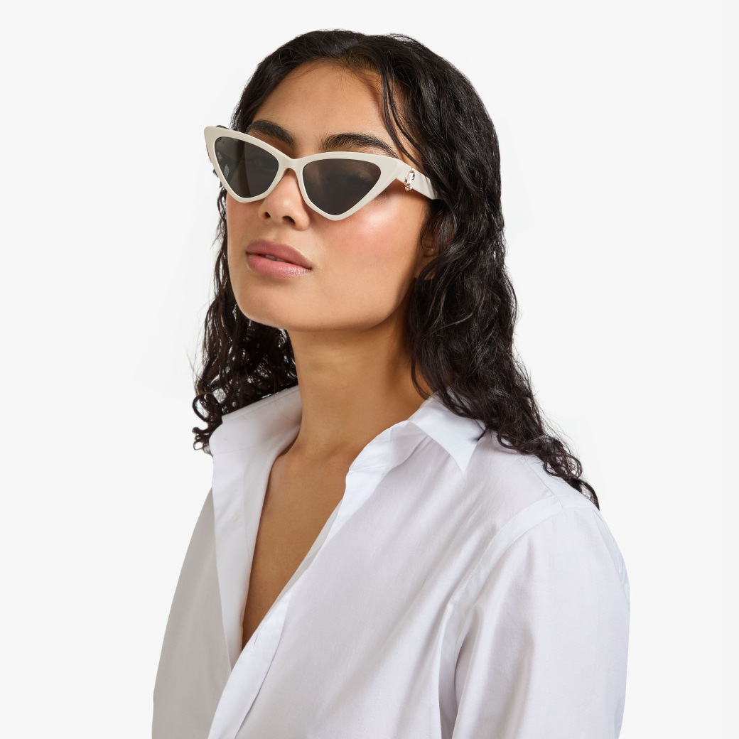 Sol | White Cat Eye Sunglasses | JIMMY CHOO