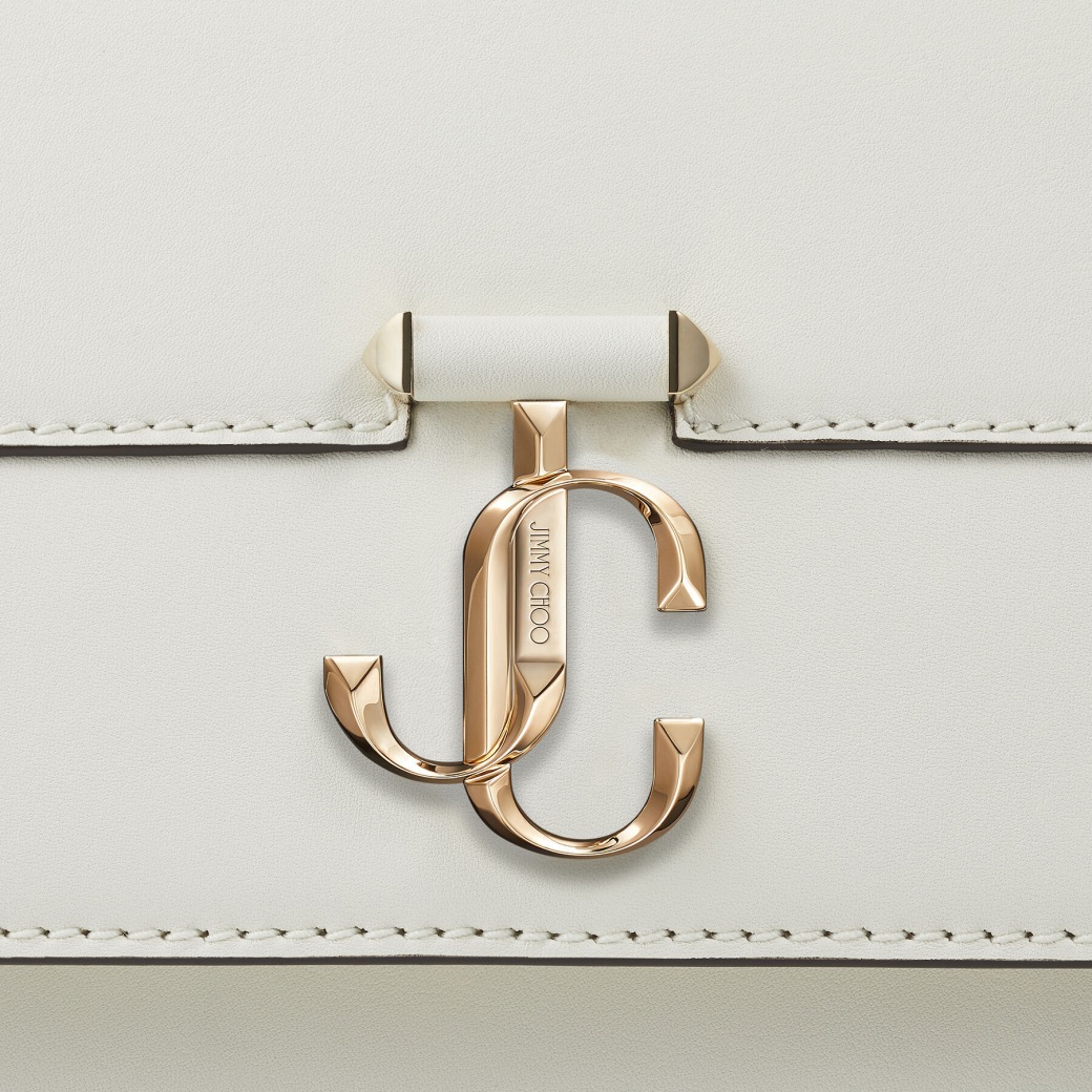 Latte Fine Shiny Calf Leather Shoulder Bag with Light Gold JC Bar ...