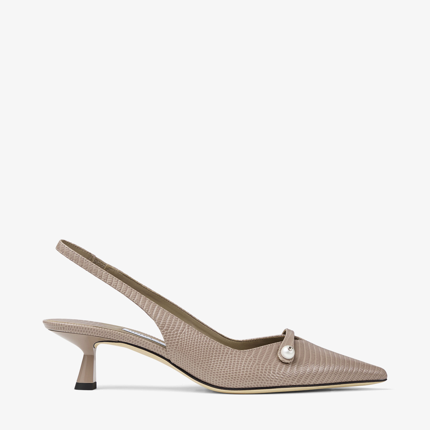 Amita 45 | Taupe Lizard Printed Leather Pumps | JIMMY CHOO UK