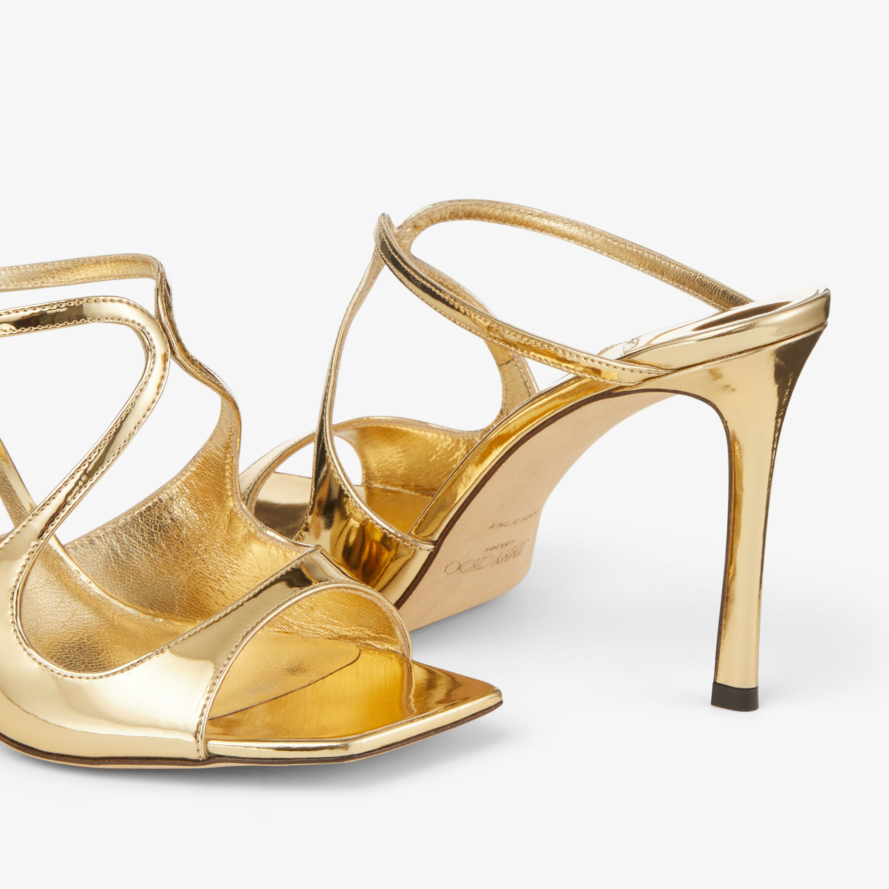 Gold Liquid Metal Leather Mules | ANISE 95 | Winter 2021 Collection ...