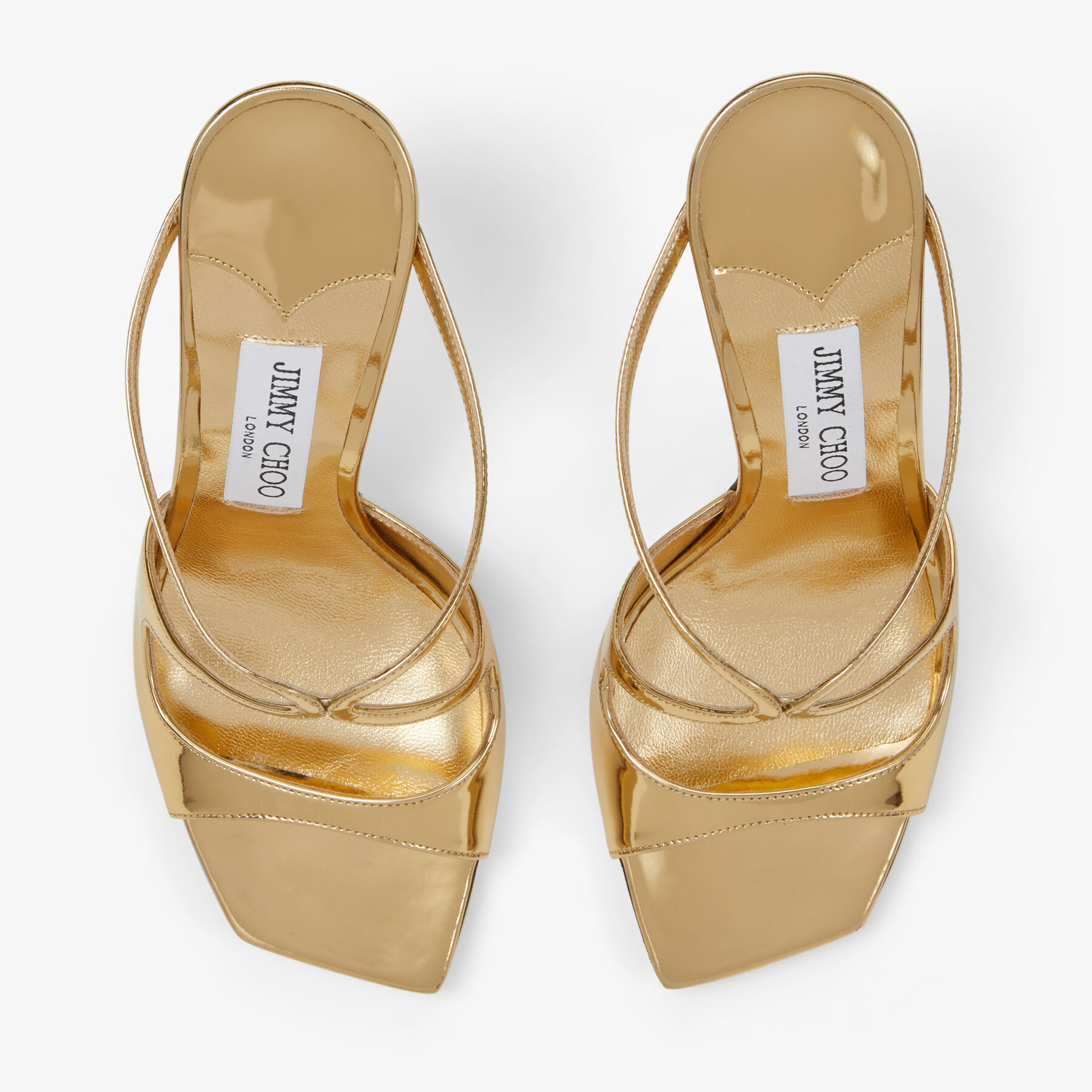 Gold Liquid Metal Leather Mules | ANISE 95 | Winter 2021 Collection ...