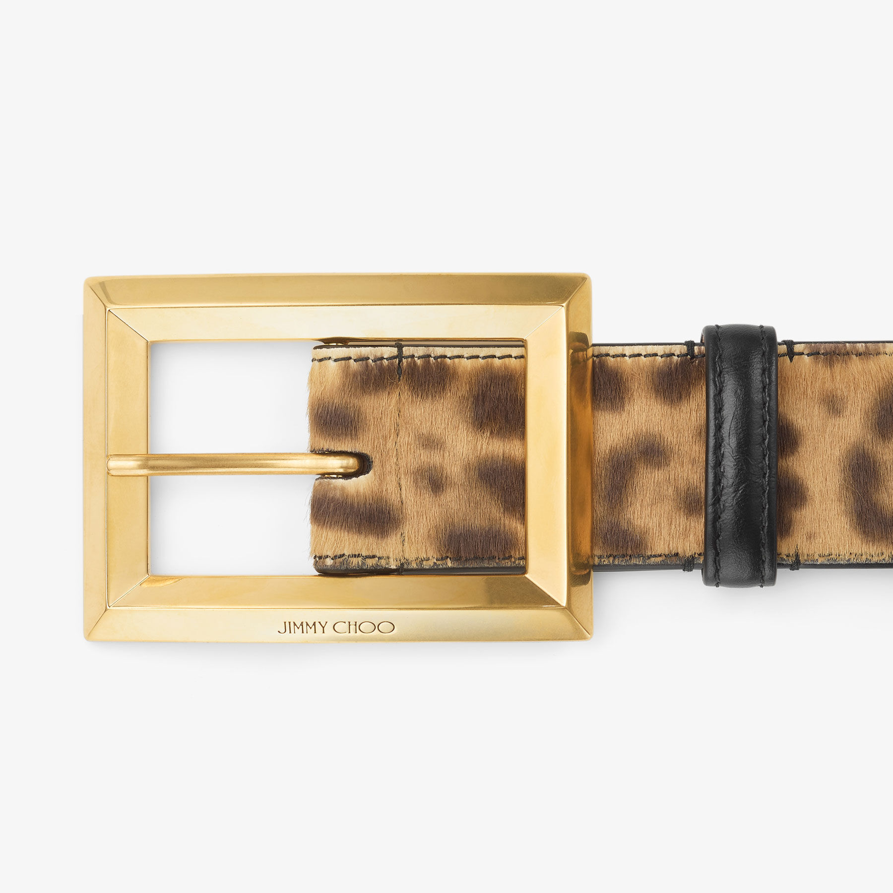 Arlie | Natural Leopard Print Pony Belt | JIMMY CHOO