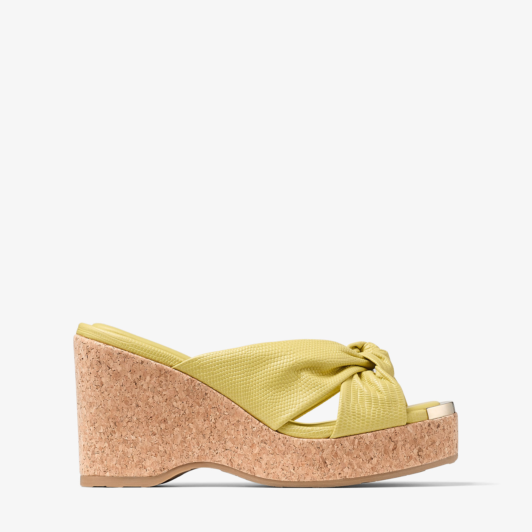 Avenue Wedge 110 | Yellow Lizard Print Wedge | JIMMY CHOO