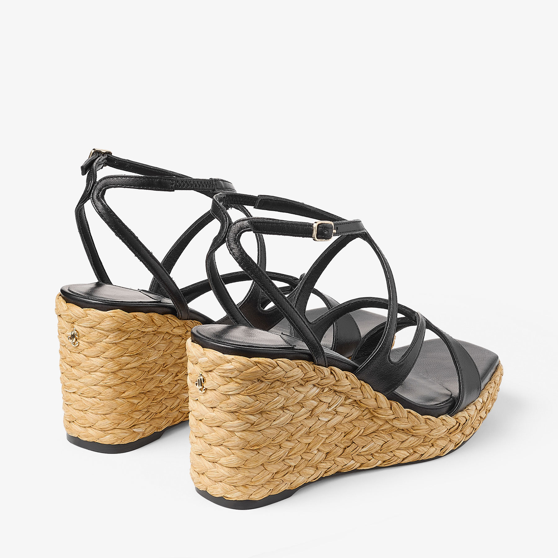 Ayla 85|Black Nappa Leather Wedge| JIMMY CHOO UK