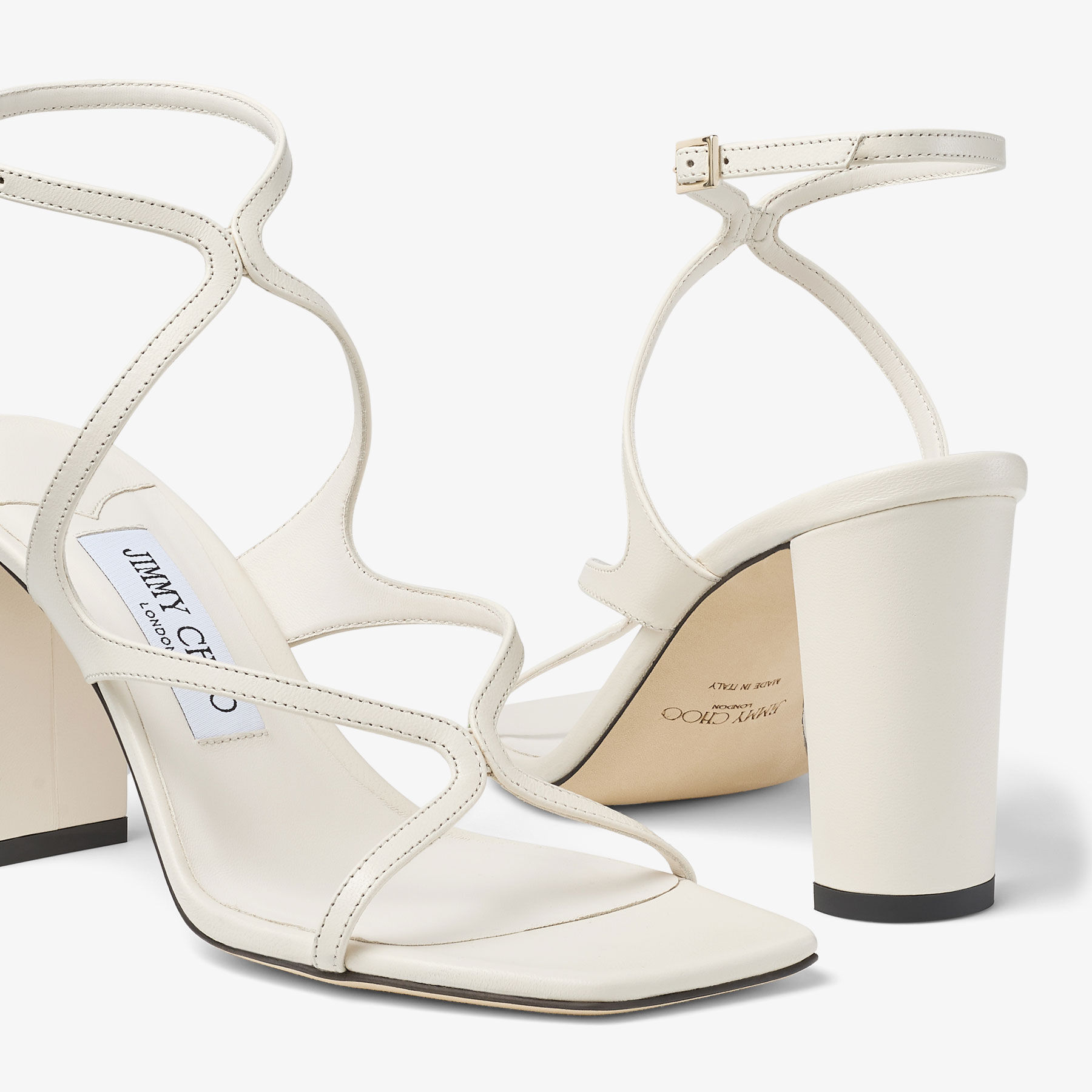 Azie 85|Latte Nappa Leather Sandals| JIMMY CHOO UK