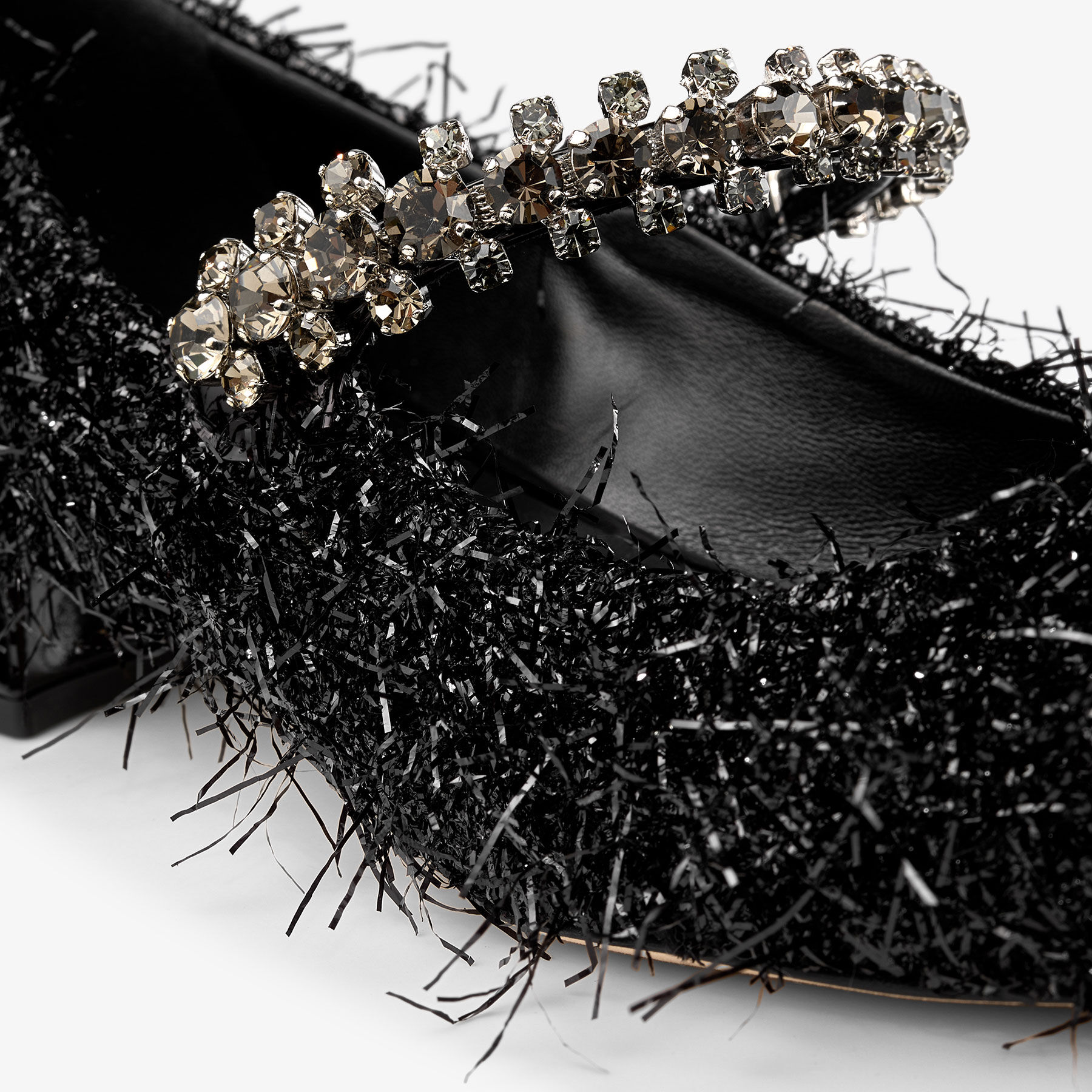 Bing Pump Flat | Black Tinsel Flats | JIMMY CHOO