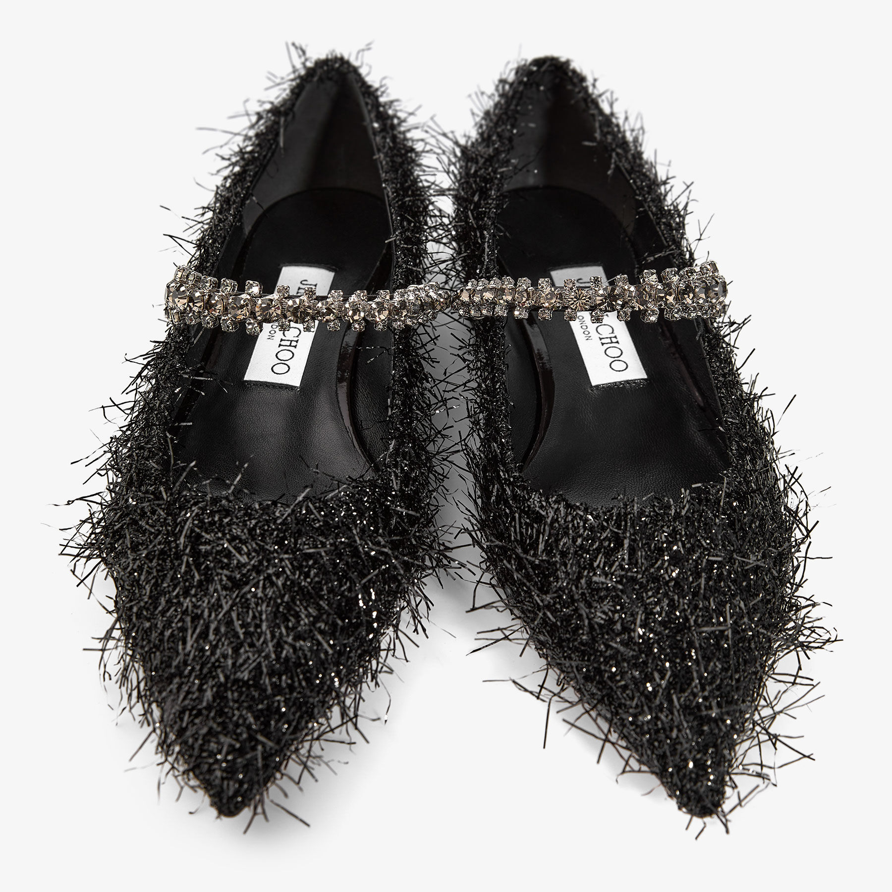 Bing Pump Flat | Black Tinsel Flats | JIMMY CHOO