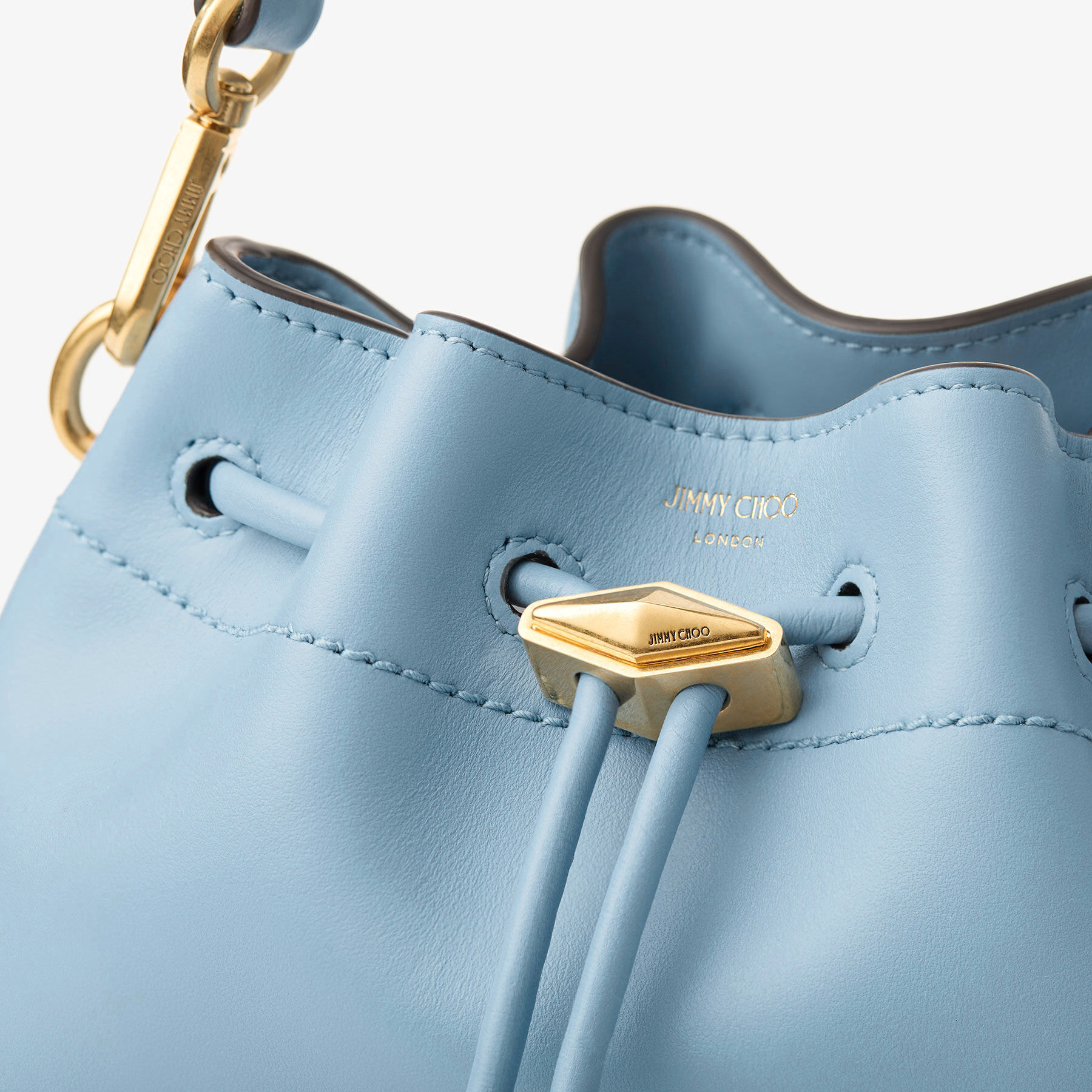 Cinch S | Dusty Blue Leather Bag | JIMMY CHOO