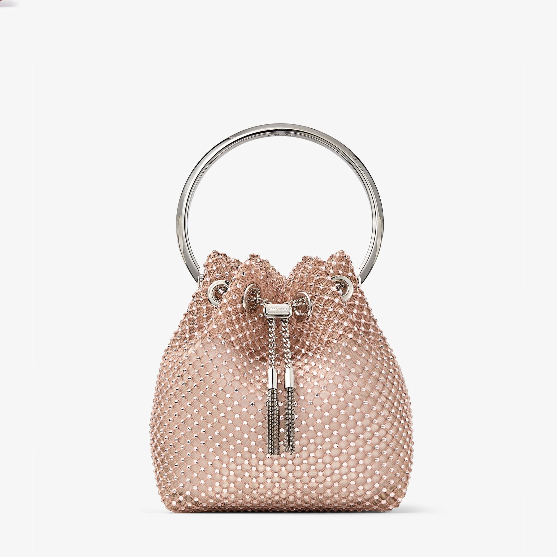 Bon Bon | Macaron Satin Crystal Mesh Bag | JIMMY CHOO
