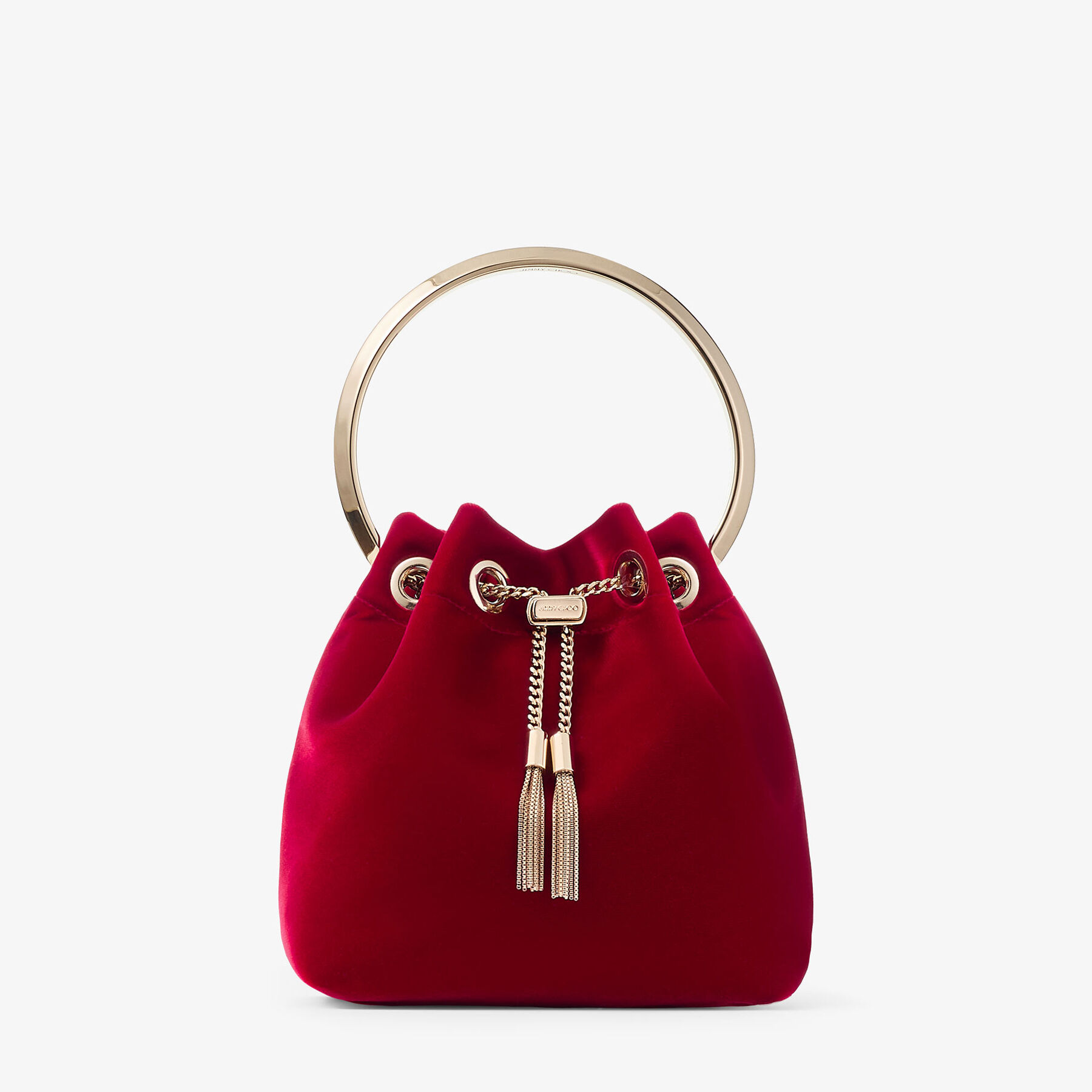 Bon Bon | Ruby Red Velvet Bag | JIMMY CHOO