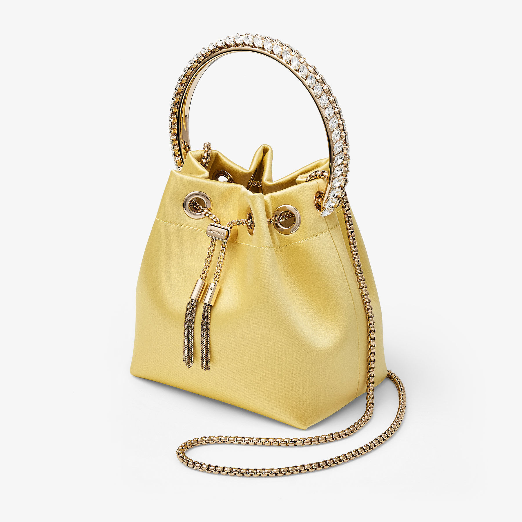 Bon Bon|Yellow Satin Crystal Bag| JIMMY CHOO