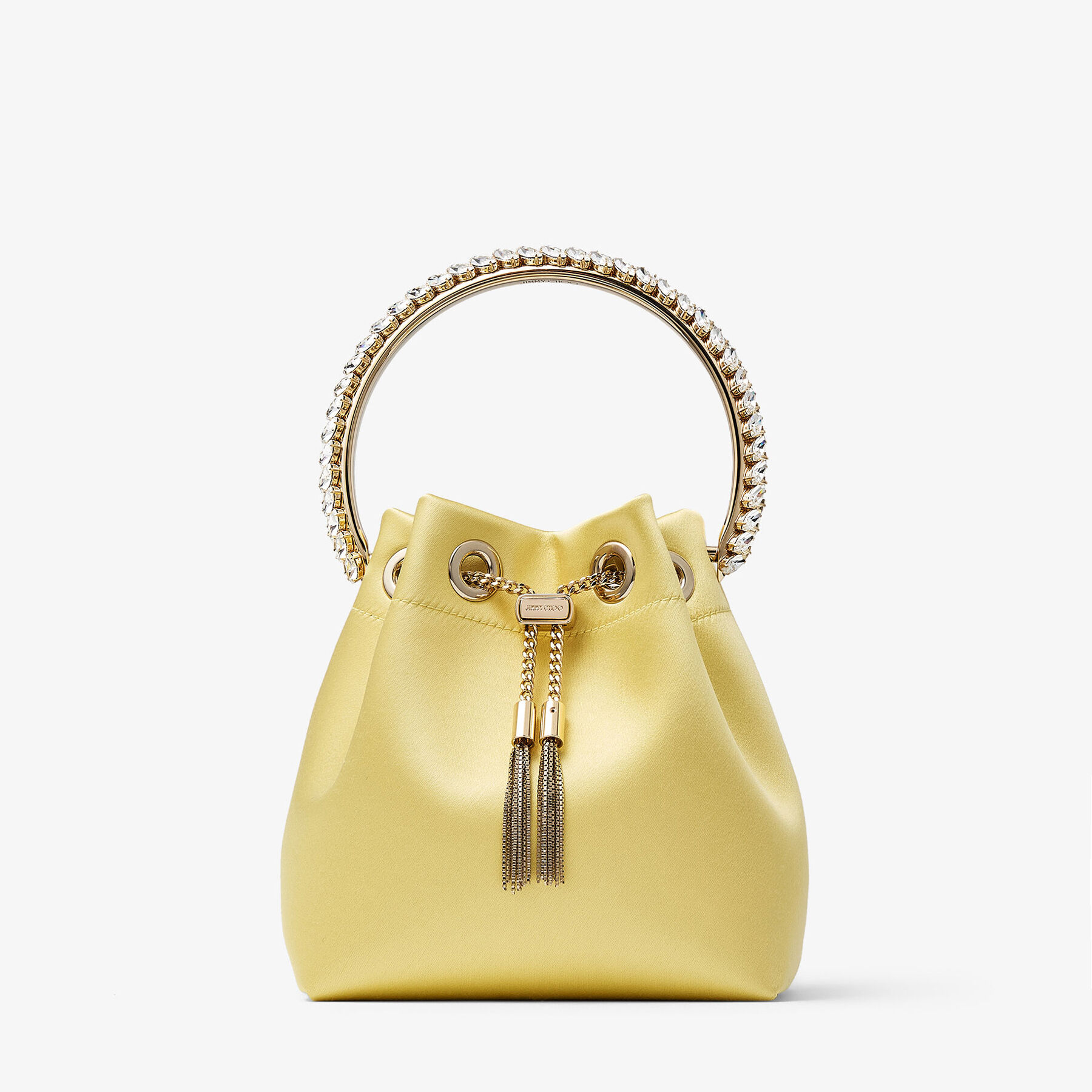 Bon Bon|Yellow Satin Crystal Bag| JIMMY CHOO