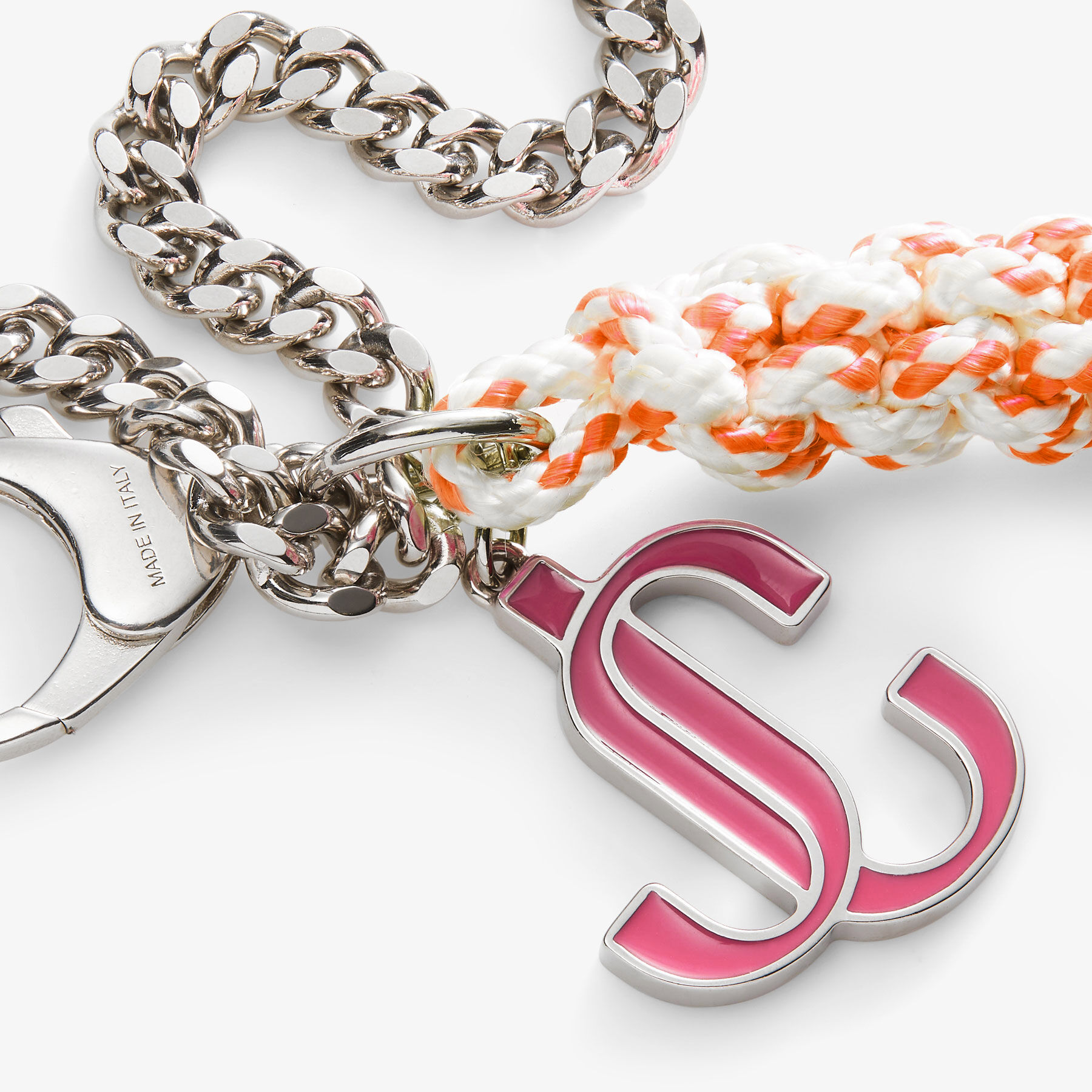 Orange & Candy Pink Braided Rope | Bag Charm | JIMMY CHOO UK