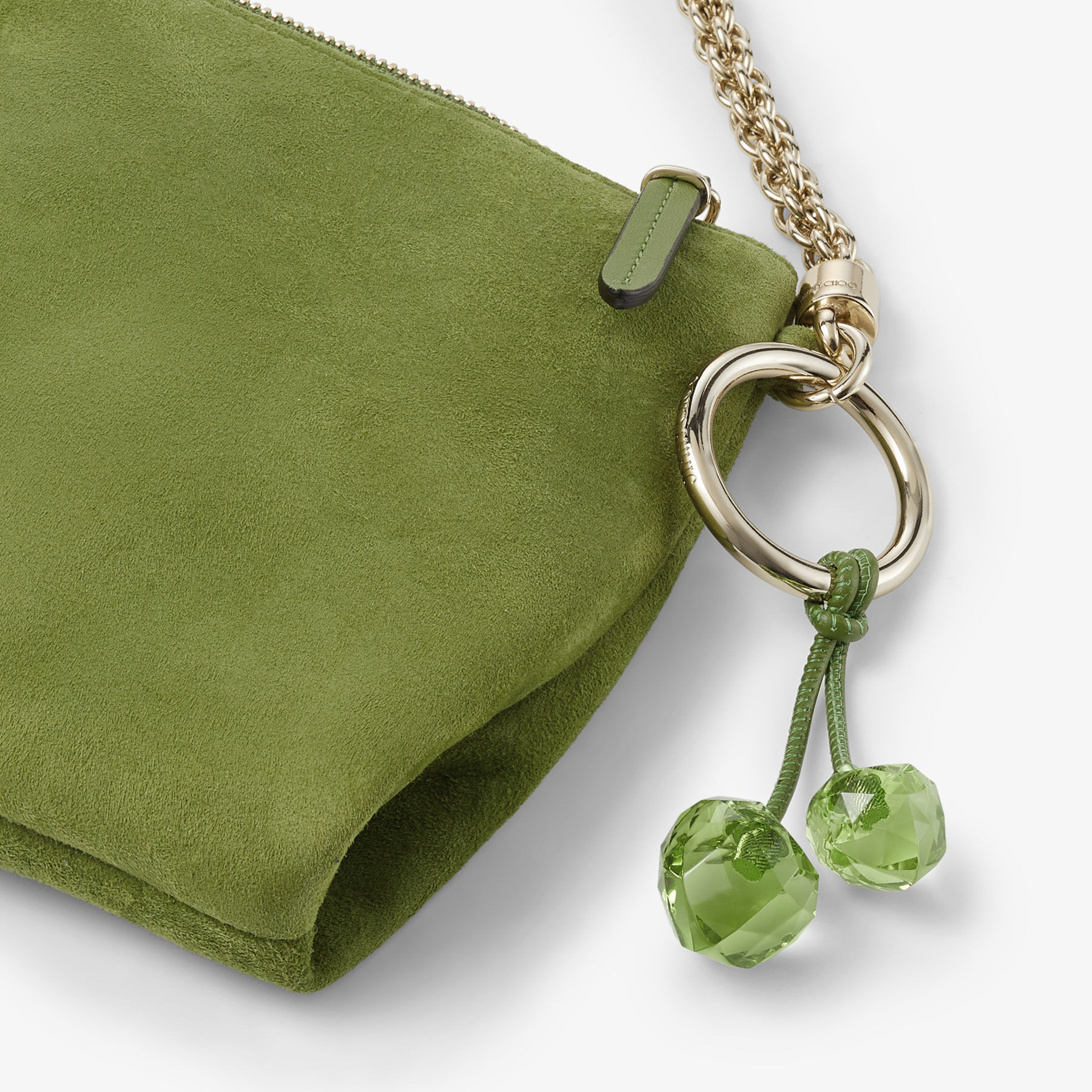 Callie Mini | Matcha Suede Clutch | JIMMY CHOO