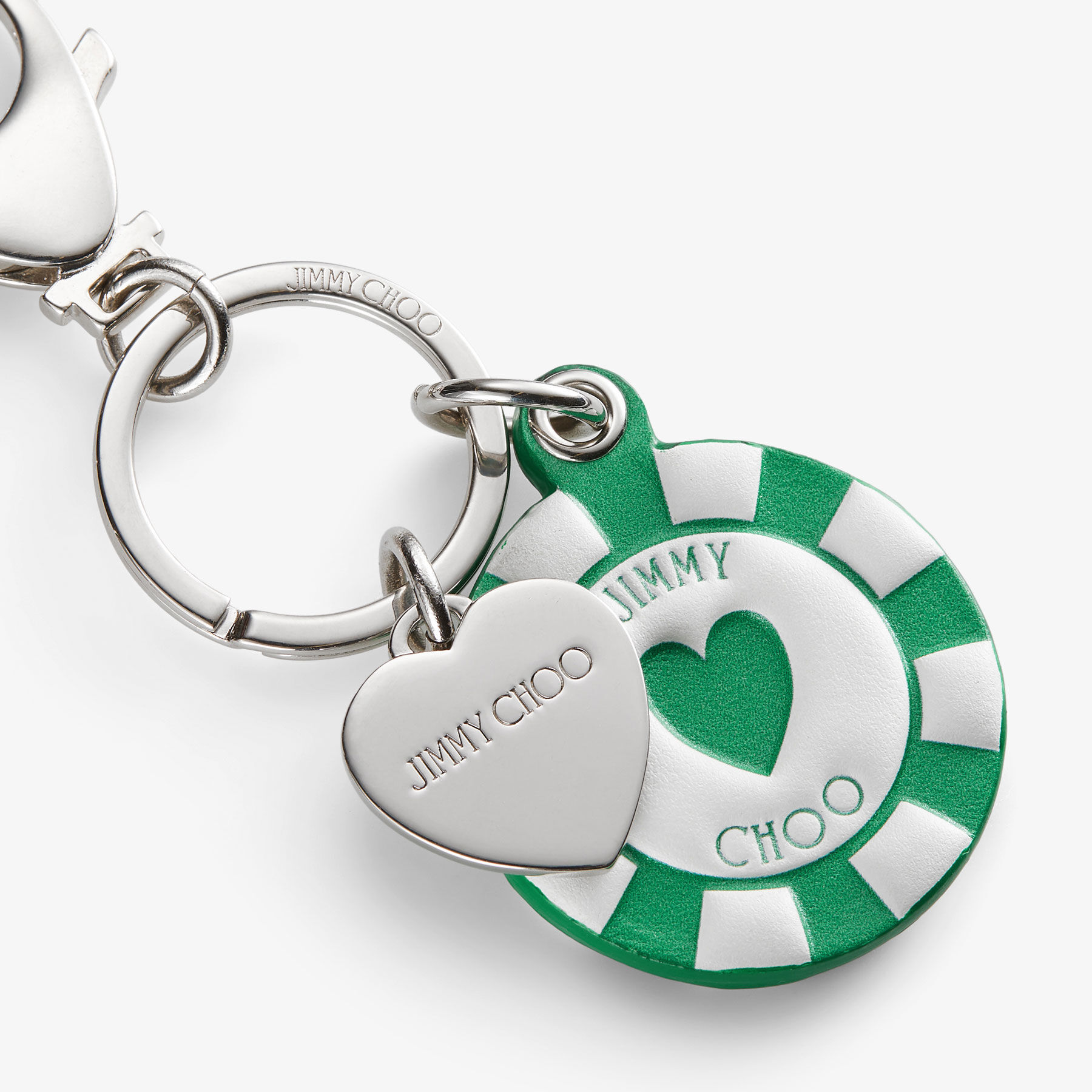 Green Leather Casino Chip | Bag Charm | JIMMY CHOO