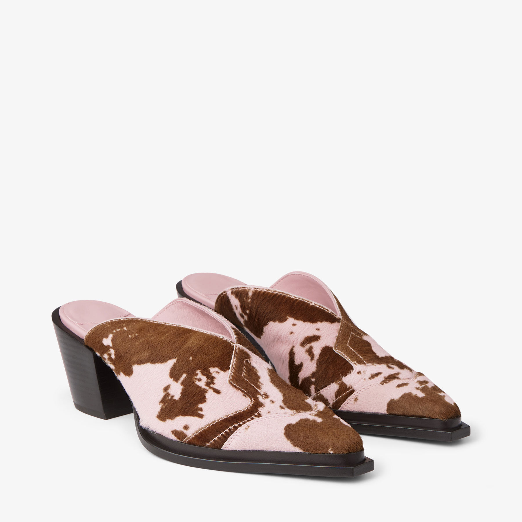 Cece Mule 60 | Rose Cow Print Shoe | JIMMY CHOO