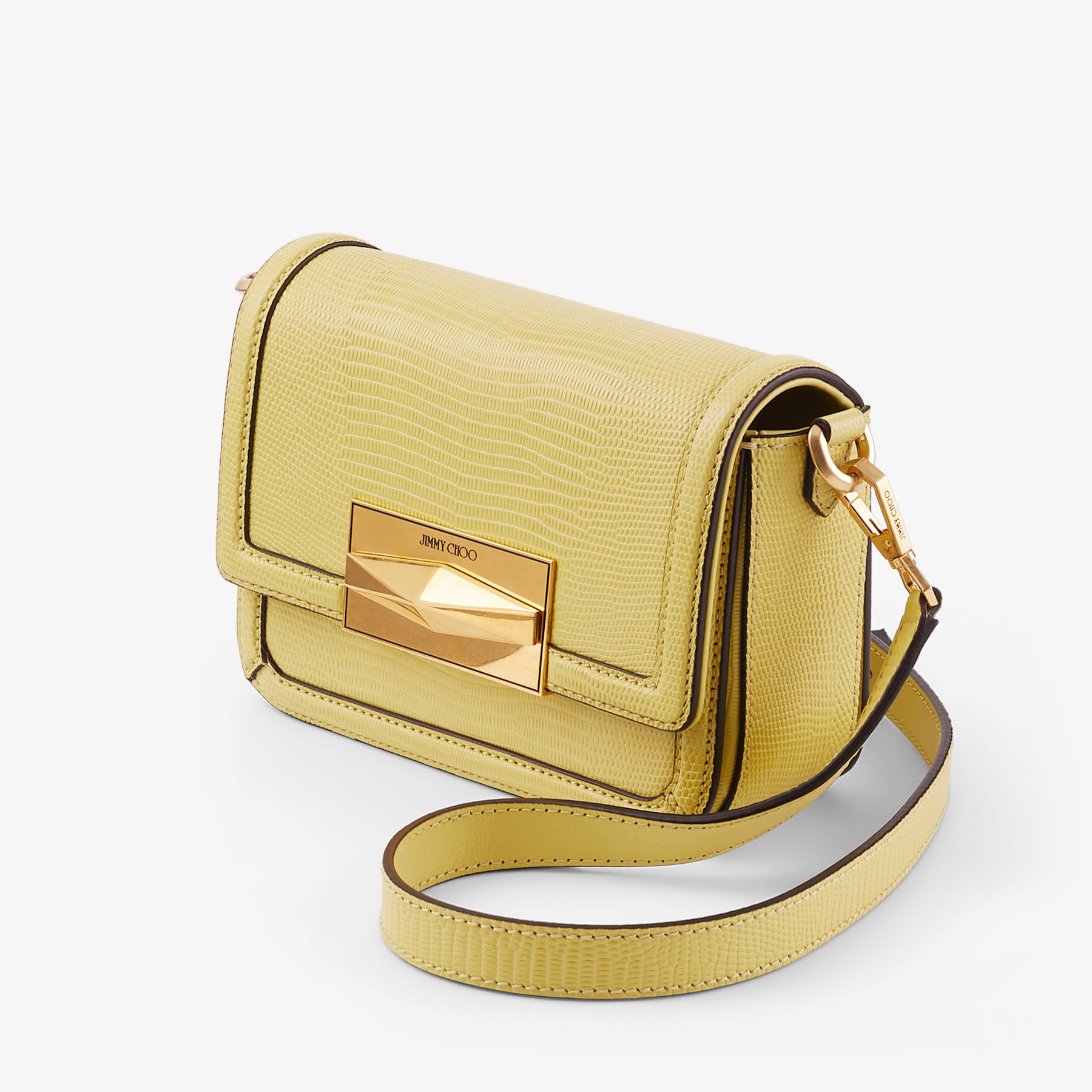 Diamond Crossbody | Yellow Lizard Print Crossbody | JIMMY CHOO