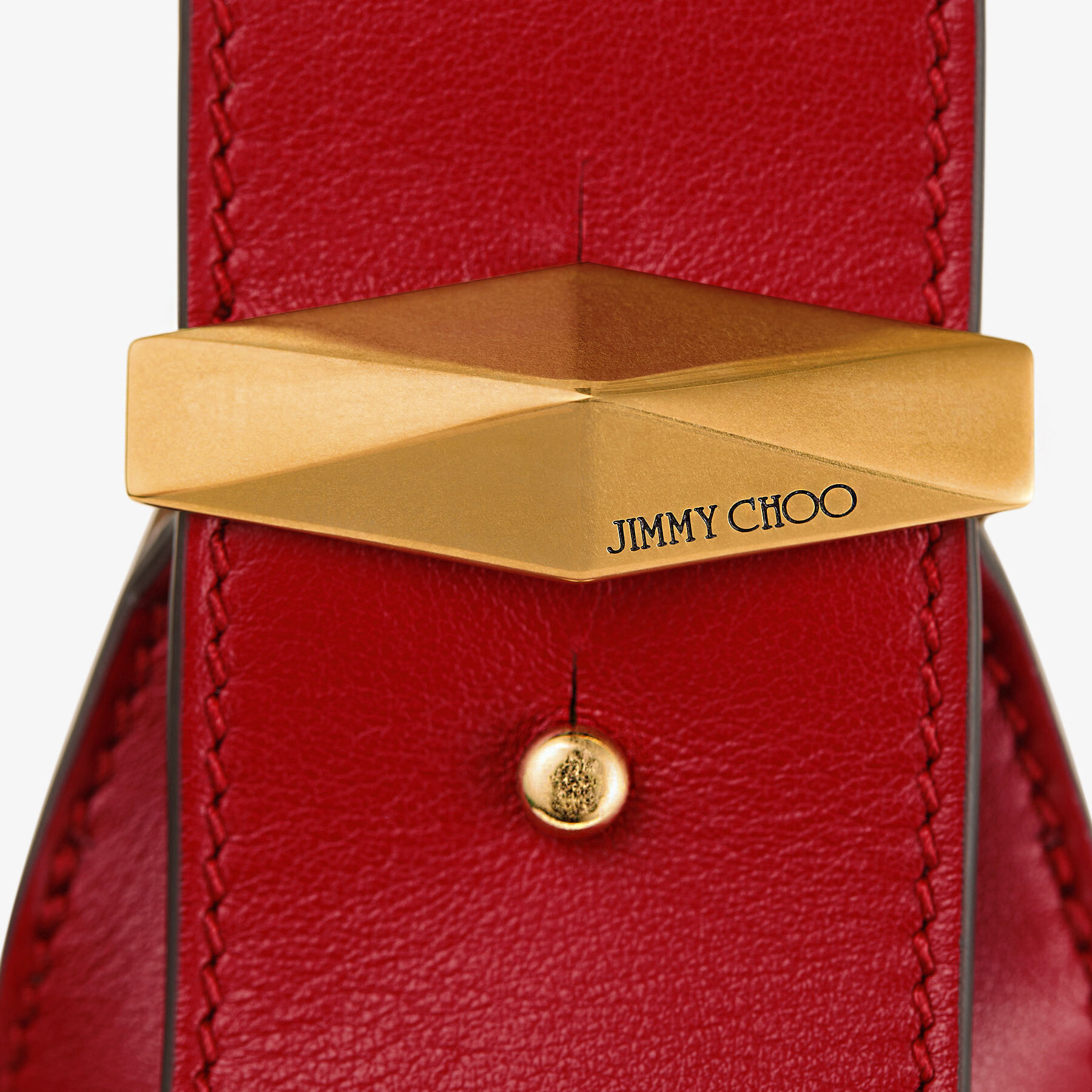 Diamond Hobo/S | Ruby Red Leather Shoulder Bag | JIMMY CHOO