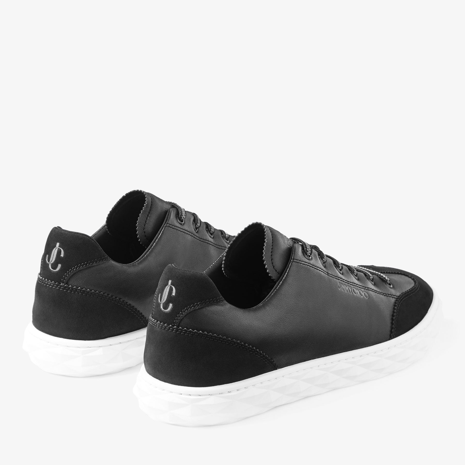 Diamond Light Flex/M | Black Leather Trainers | JIMMY CHOO UK