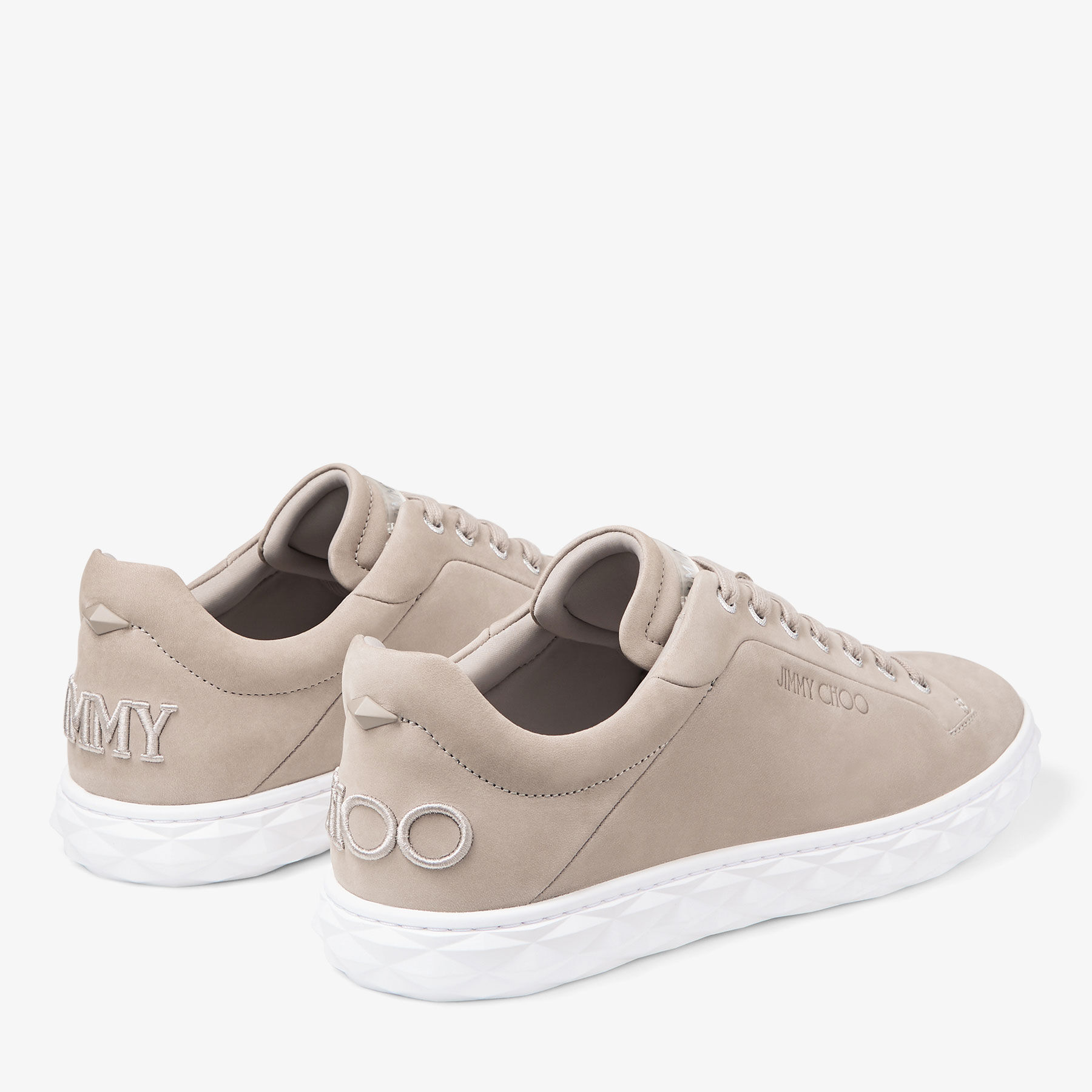 Diamond Light/M II | Taupe Nubuck Leather Trainers | JIMMY CHOO UK
