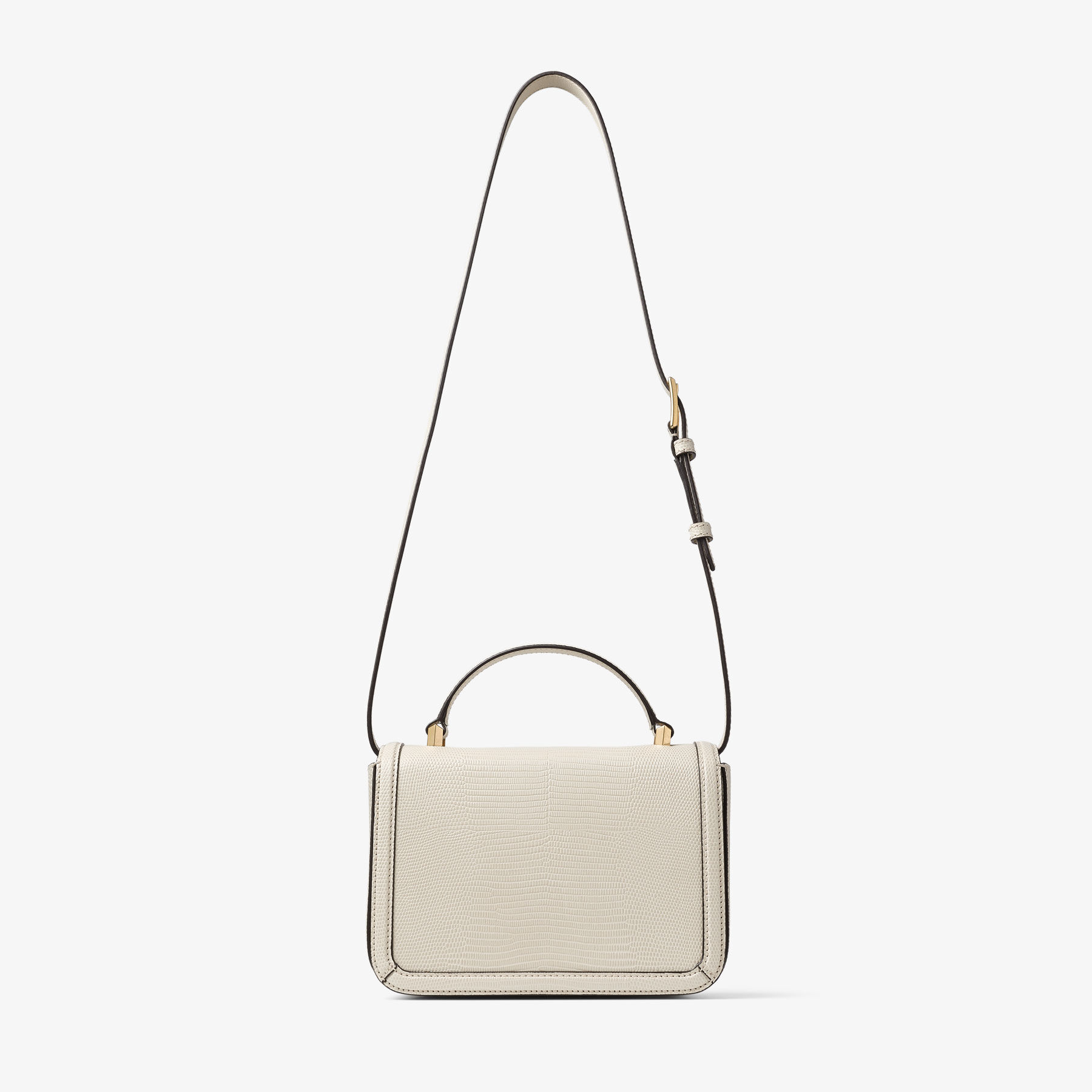 Diamond Tophandle|Gold Lizard Print Top Handle Bag| JIMMY CHOO