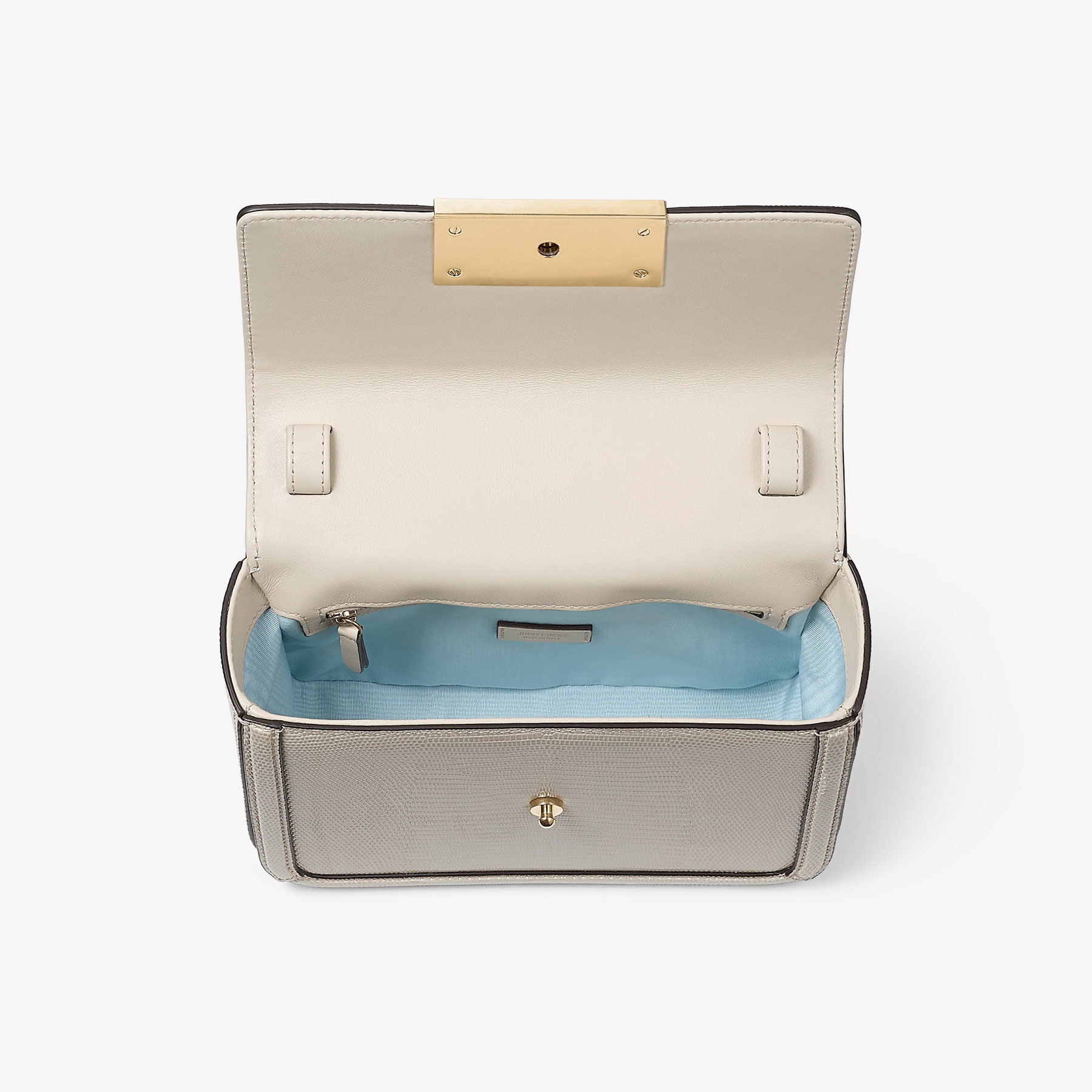 Diamond Tophandle|Gold Lizard Print Top Handle Bag| JIMMY CHOO