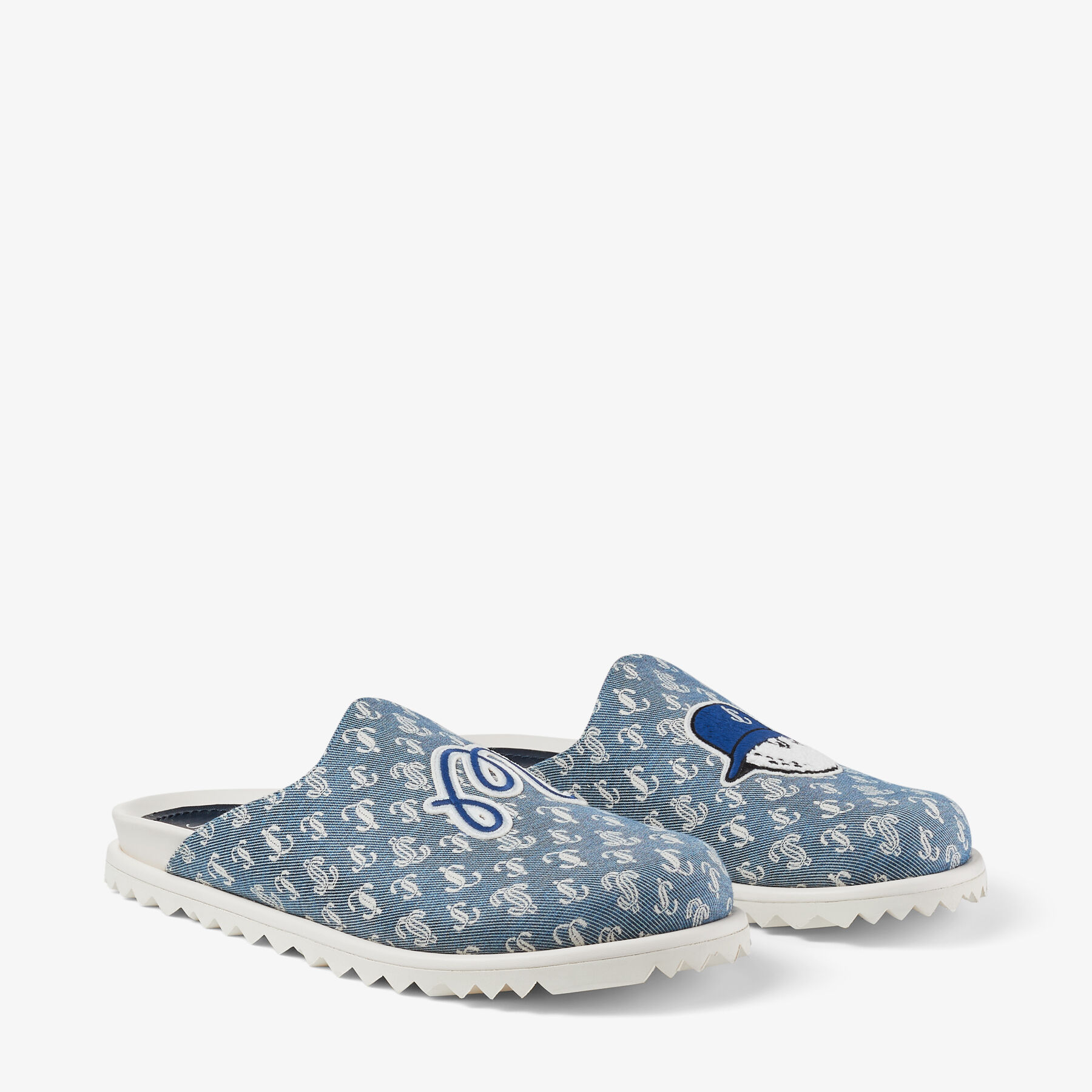 Jimmy Choo / Malbon Mule/F | Denim Monogram Mules | Jimmy Choo / Malbon ...