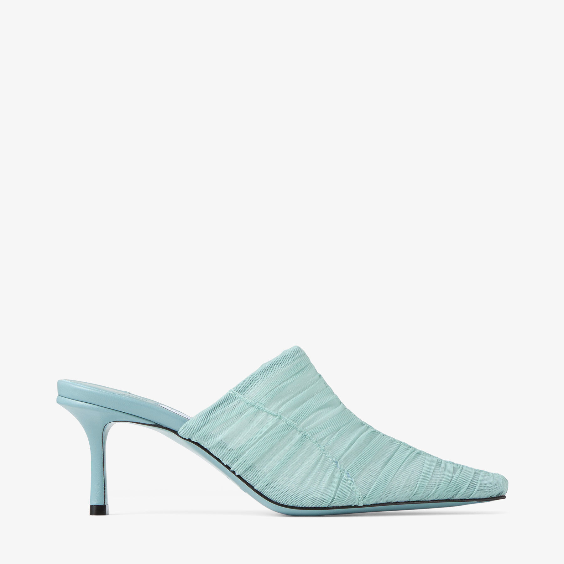 Lotta Mule 65 | Teal Tulle Mules | JIMMY CHOO UK