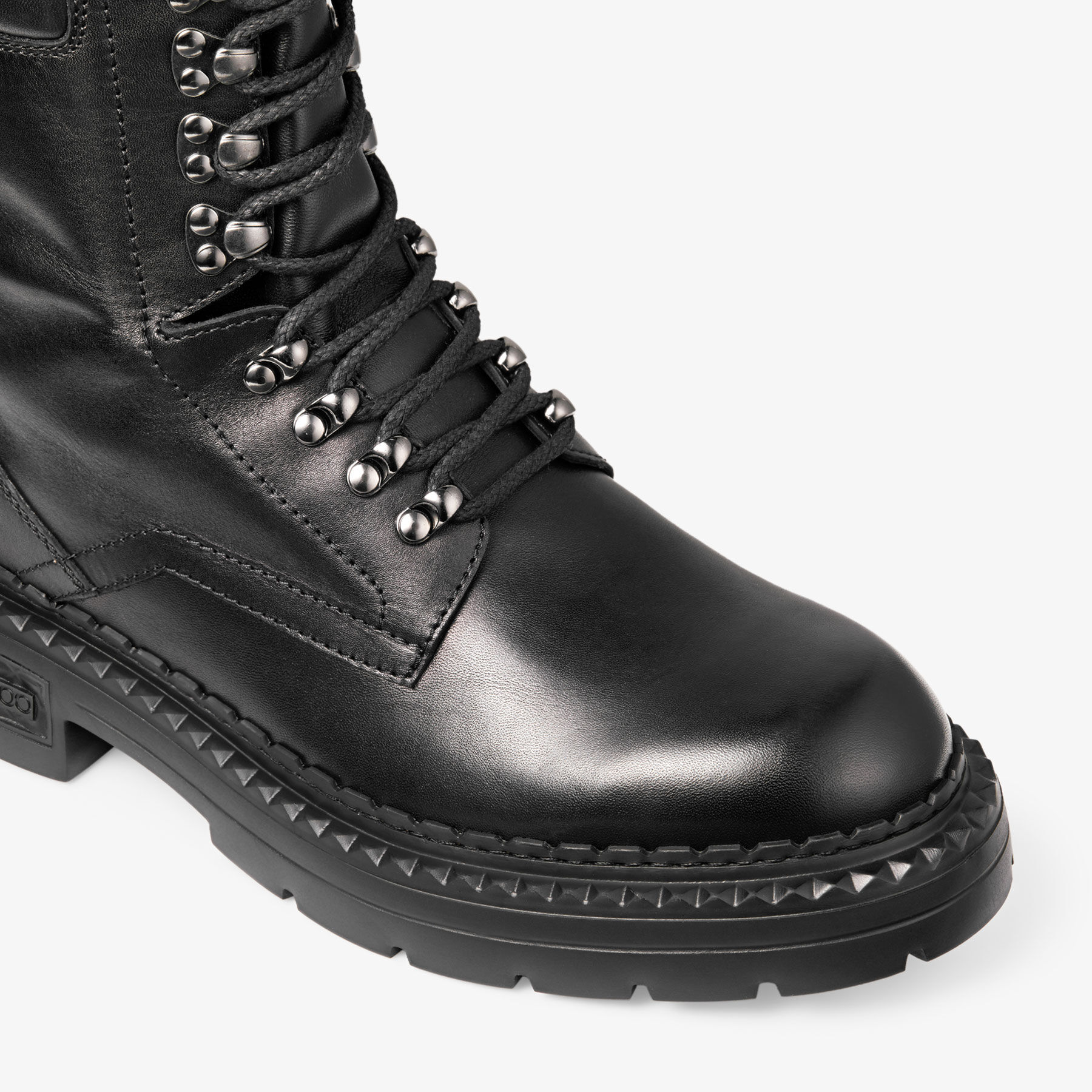 Marlow Combat Boot | Black Calf Leather Boot | JIMMY CHOO