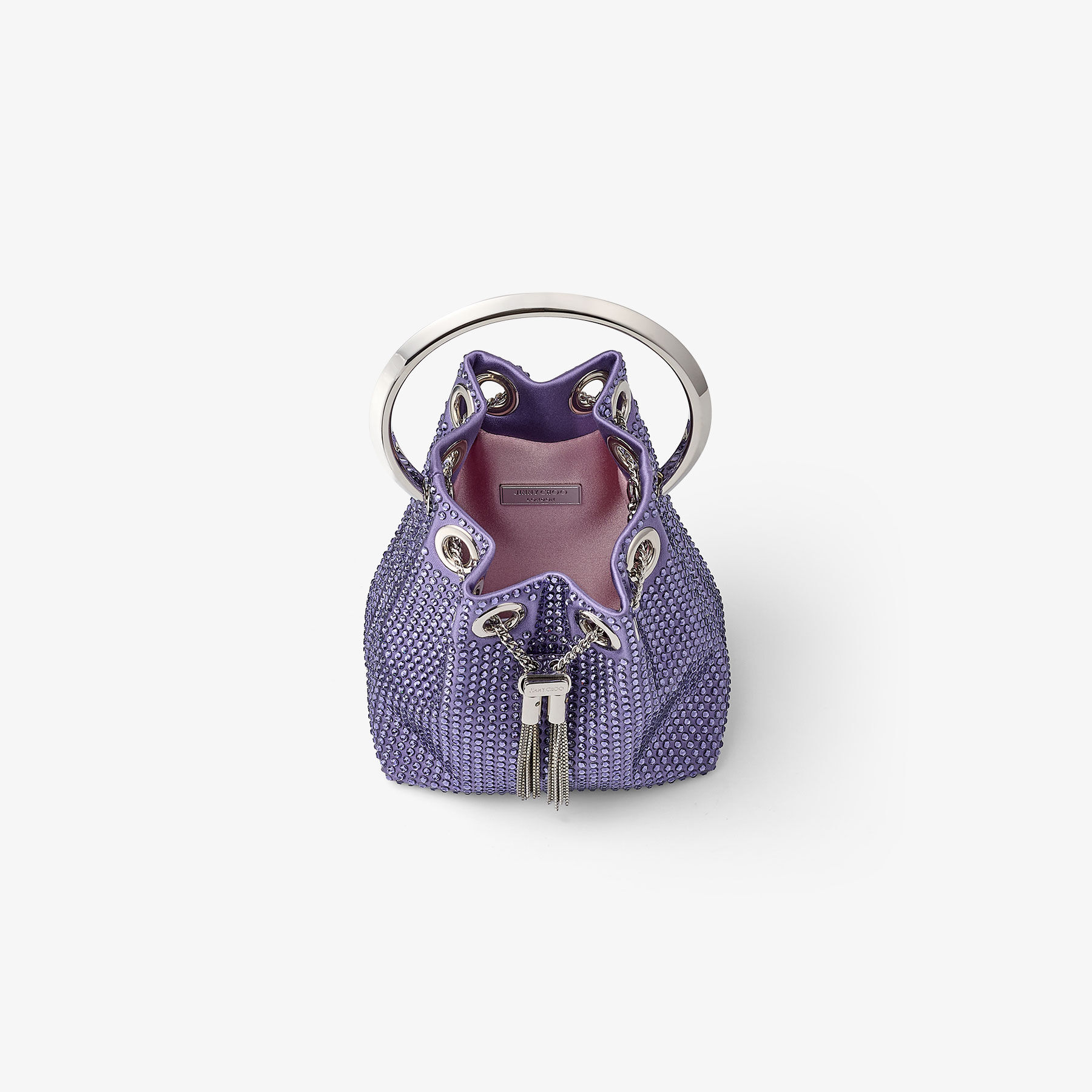 Micro Bon Bon|Tanzanite Satin Crystal Mini Bag| JIMMY CHOO UK