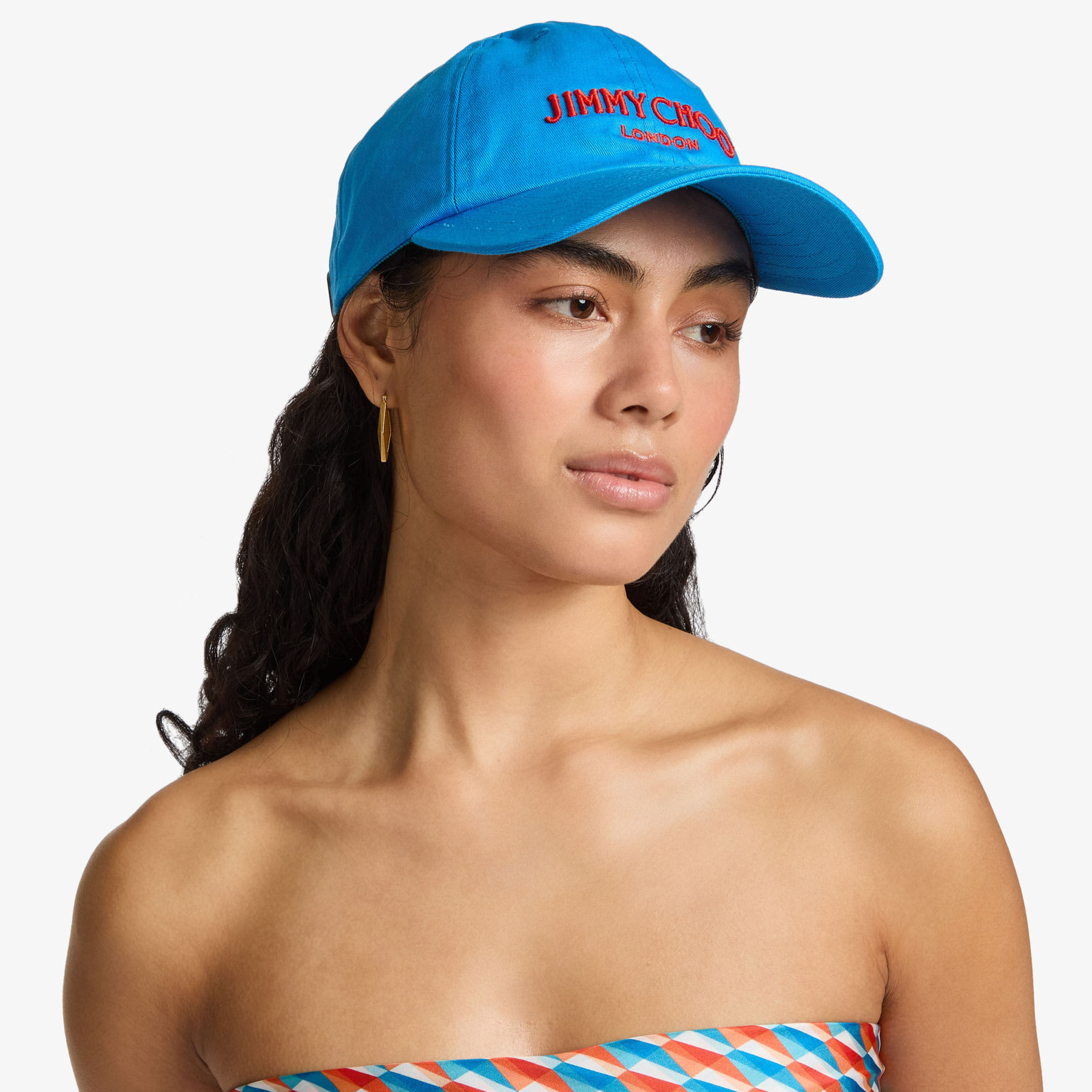 Pacifico | Sky/Paprika Embroidered Cotton Baseball Cap | JIMMY CHOO