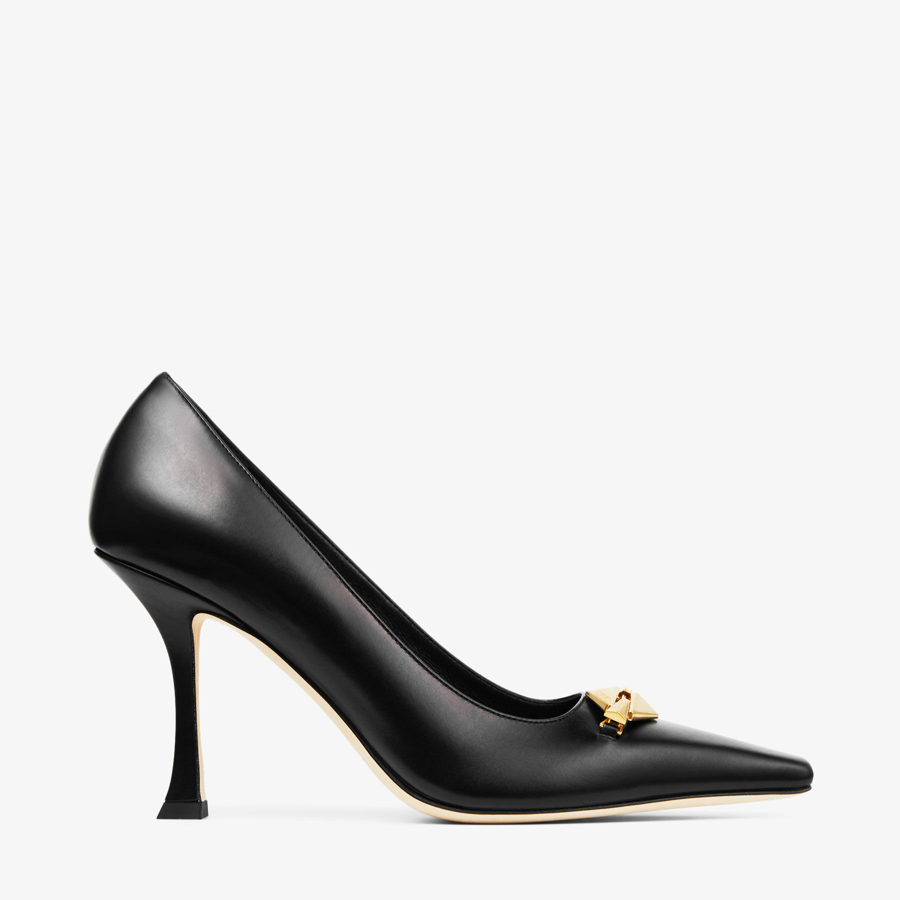 Ryker 90 | Black/Gold Calf Leather Shoe | JIMMY CHOO