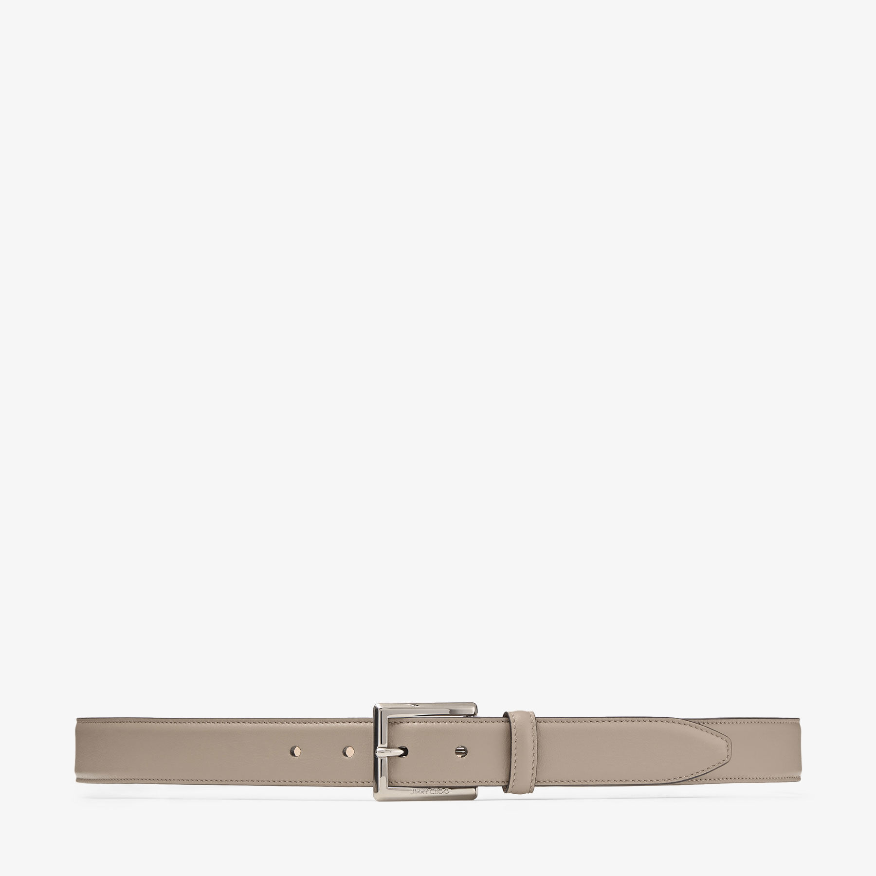 Sean | Taupe/Gunmetal Calf Leather Belt | JIMMY CHOO UK